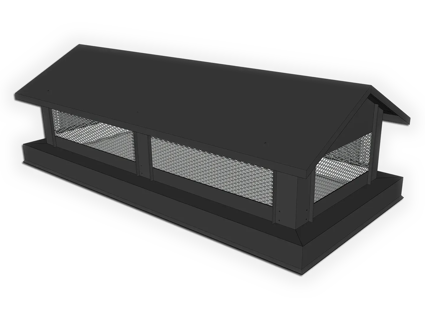 Basic Gable Roof Chimney Cap | KM Sheet Metal